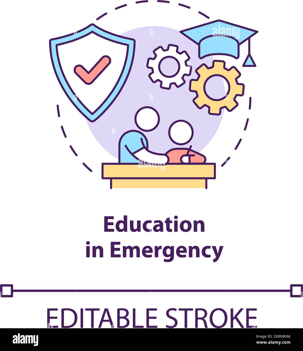 Education in emergency concept icon Stock Vector Image & Art - Alamy