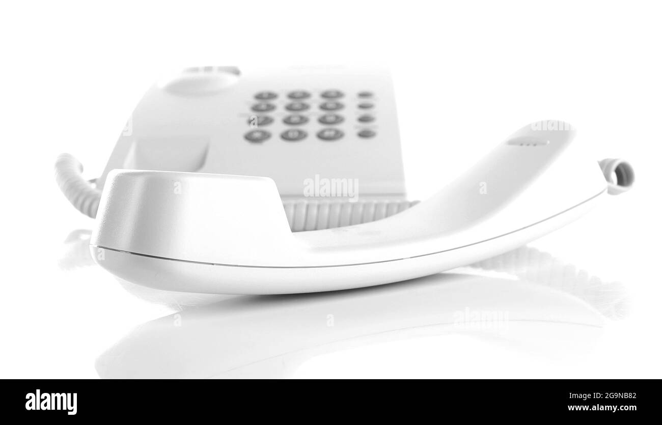 Telephone set isolated on white Stock Photo - Alamy