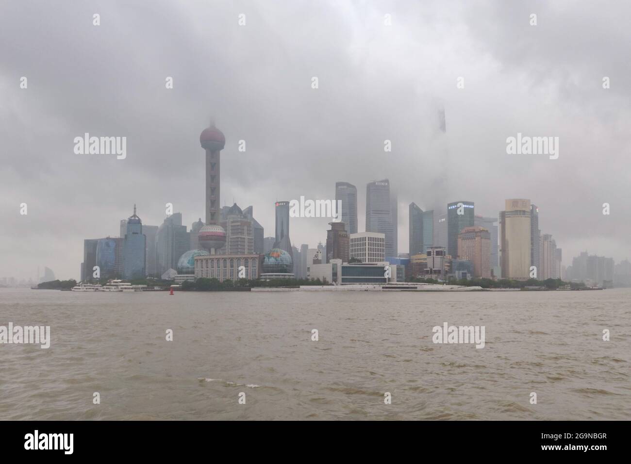SHANGHAI, CHINA - JULY 27, 2021 - The impact of Severe Typhoon In-Fa ...