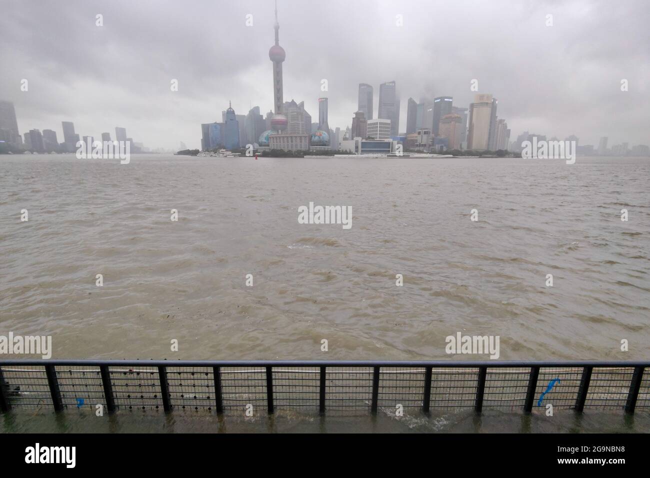 SHANGHAI, CHINA - JULY 27, 2021 - The impact of Severe Typhoon In-Fa ...