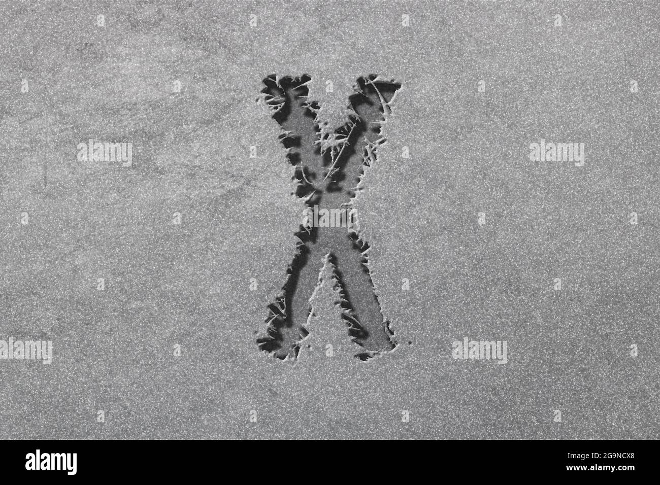 Chi sign. Chi letter, Greek alphabet Symbol, rugged, silver background ...