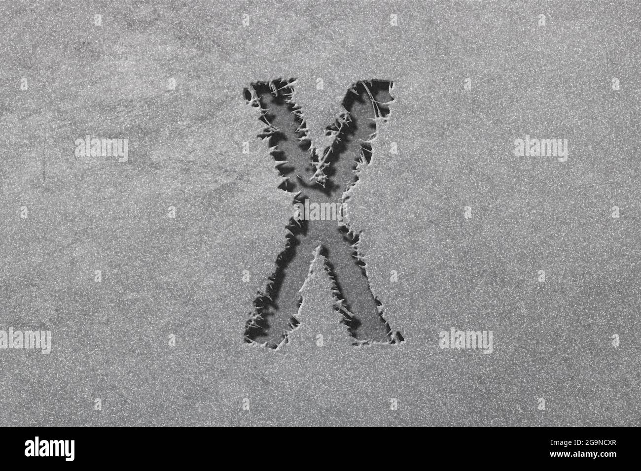 Chi sign. Chi letter, Greek alphabet Symbol, rugged, silver background ...