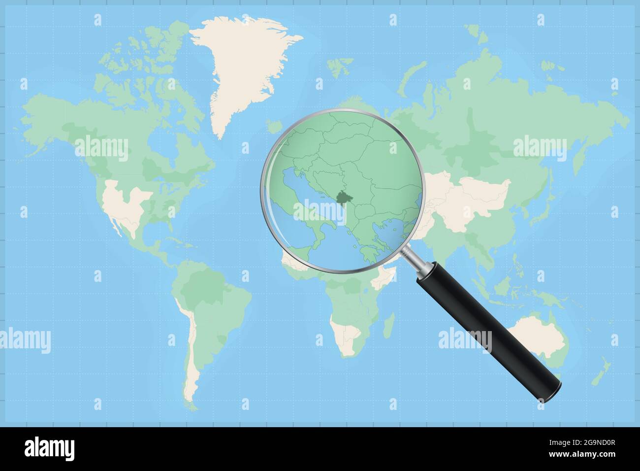 Map of the world with a magnifying glass on a map of Montenegro Detailed map of Montenegro and ...