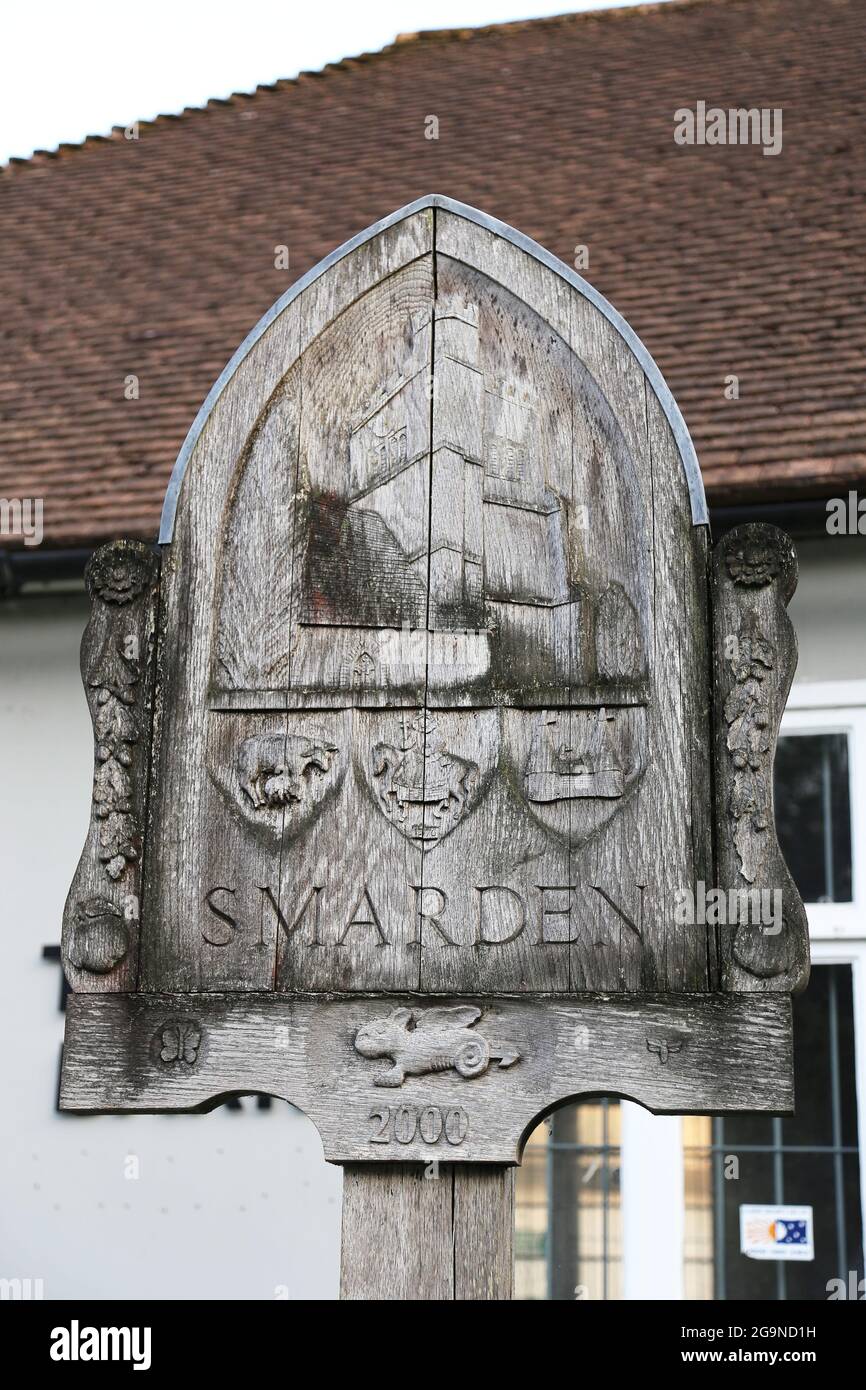 Village Sign, The Street, Smarden, Kent, England, Great Britain, United ...