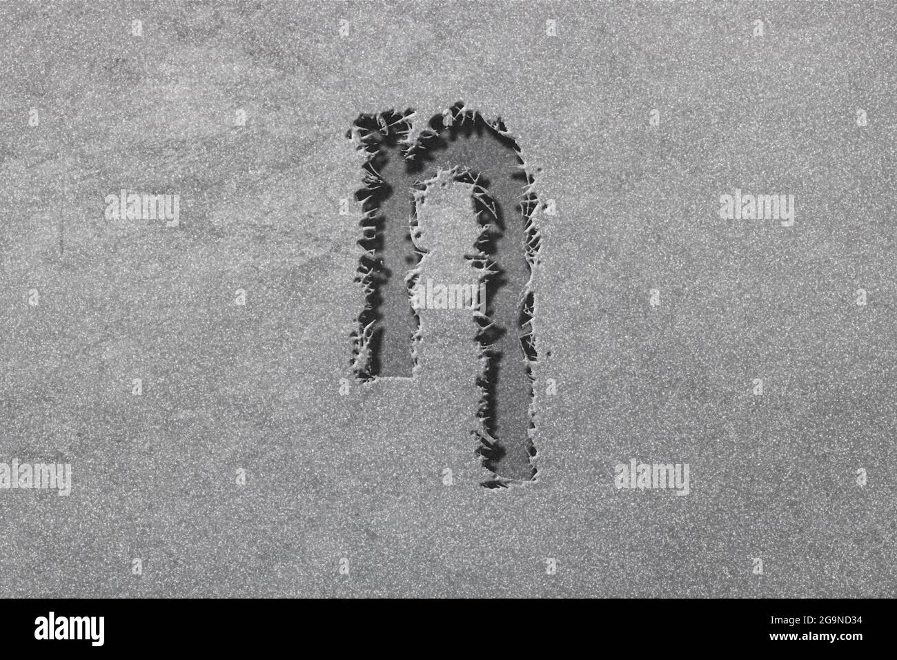 Eta sign. Eta letter, Greek alphabet Symbol, rugged, silver background ...