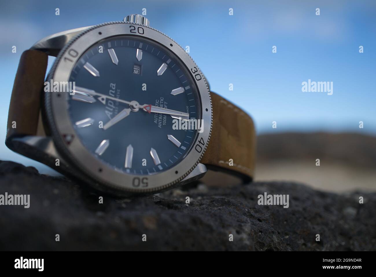 high resolution images of a swiss Alpina Alpiner watch Stock Photo - Alamy