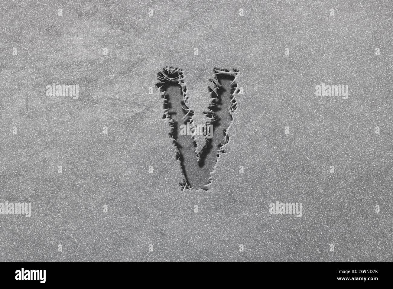 Nu sign. Nu letter, Greek alphabet Symbol, rugged, silver background ...