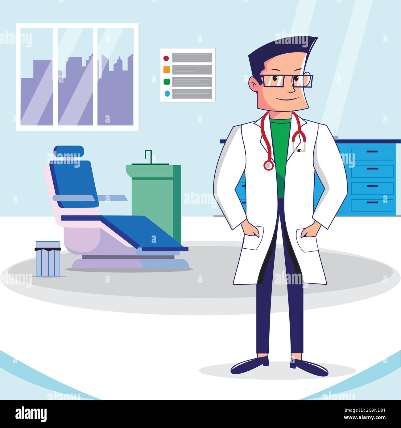 Cartoon design of doctor standing in hospital Stock Vector Image & Art ...