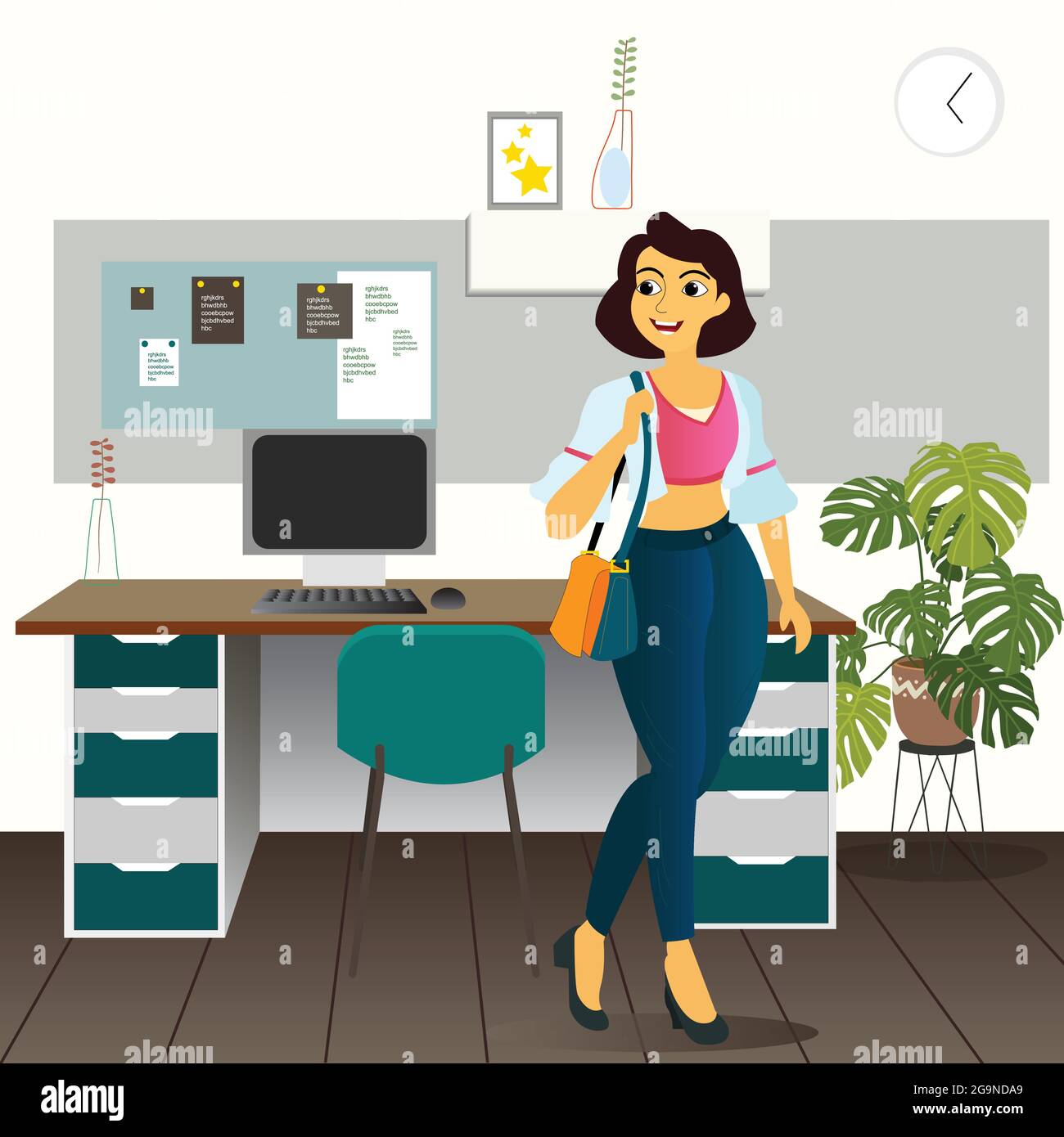 Girl standing in modern Stock Vector Images - Alamy