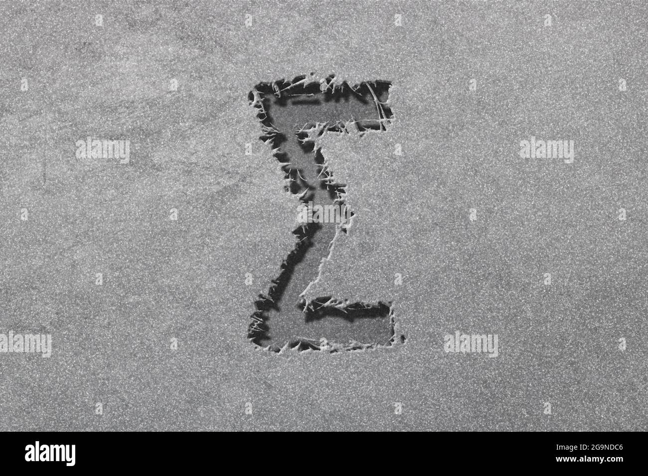 Sigma sign. Sigma letter, Greek alphabet Symbol, rugged, silver ...