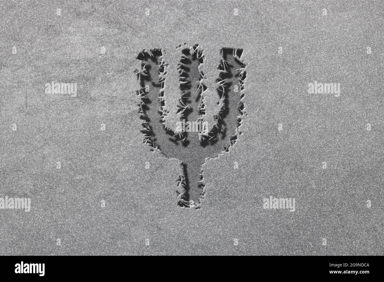 Psi sign. Psi letter, Greek alphabet Symbol, rugged, silver background ...