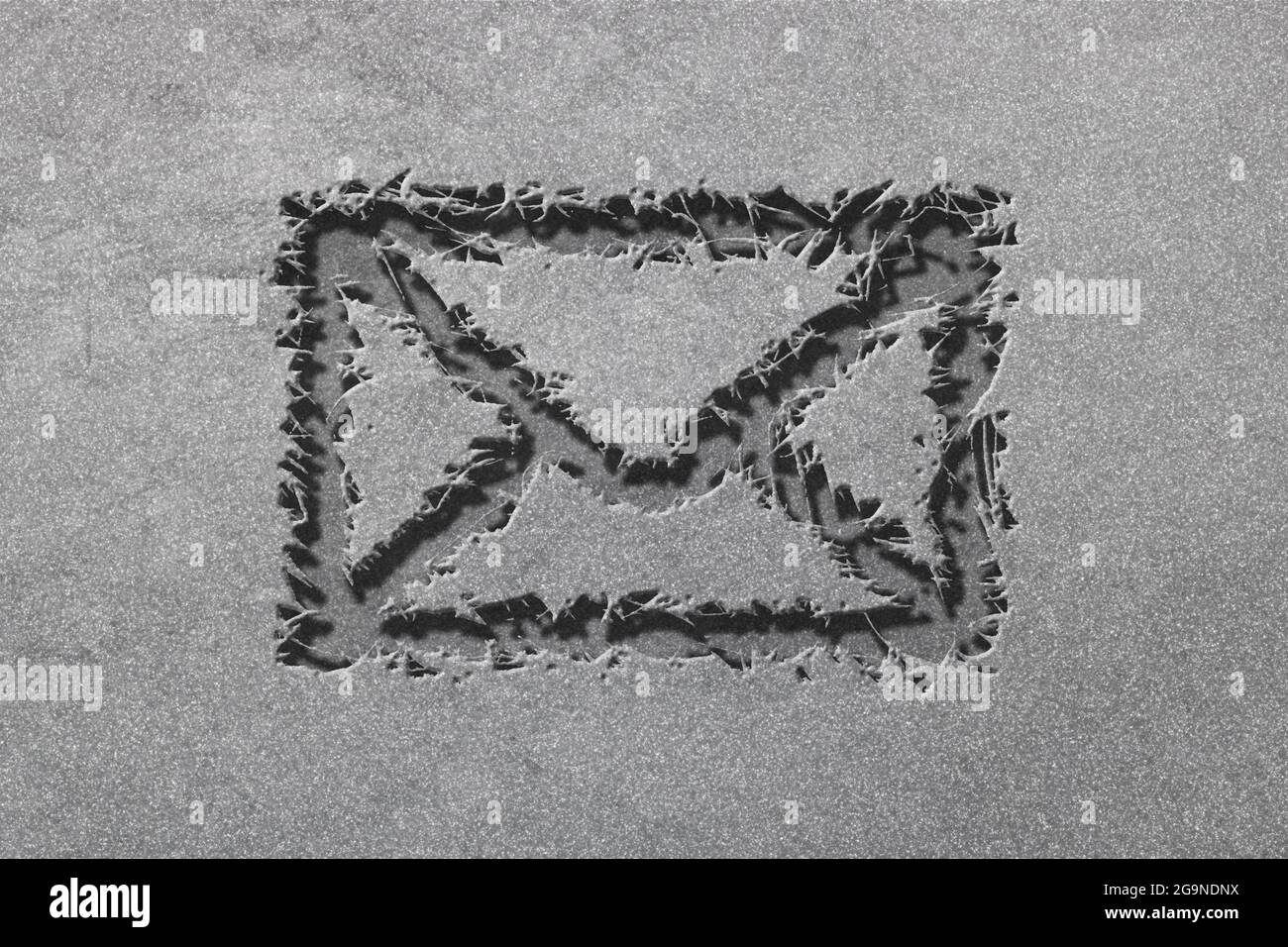 Mail sign, Mail symbol, Email icon, rugged, silver background Stock ...