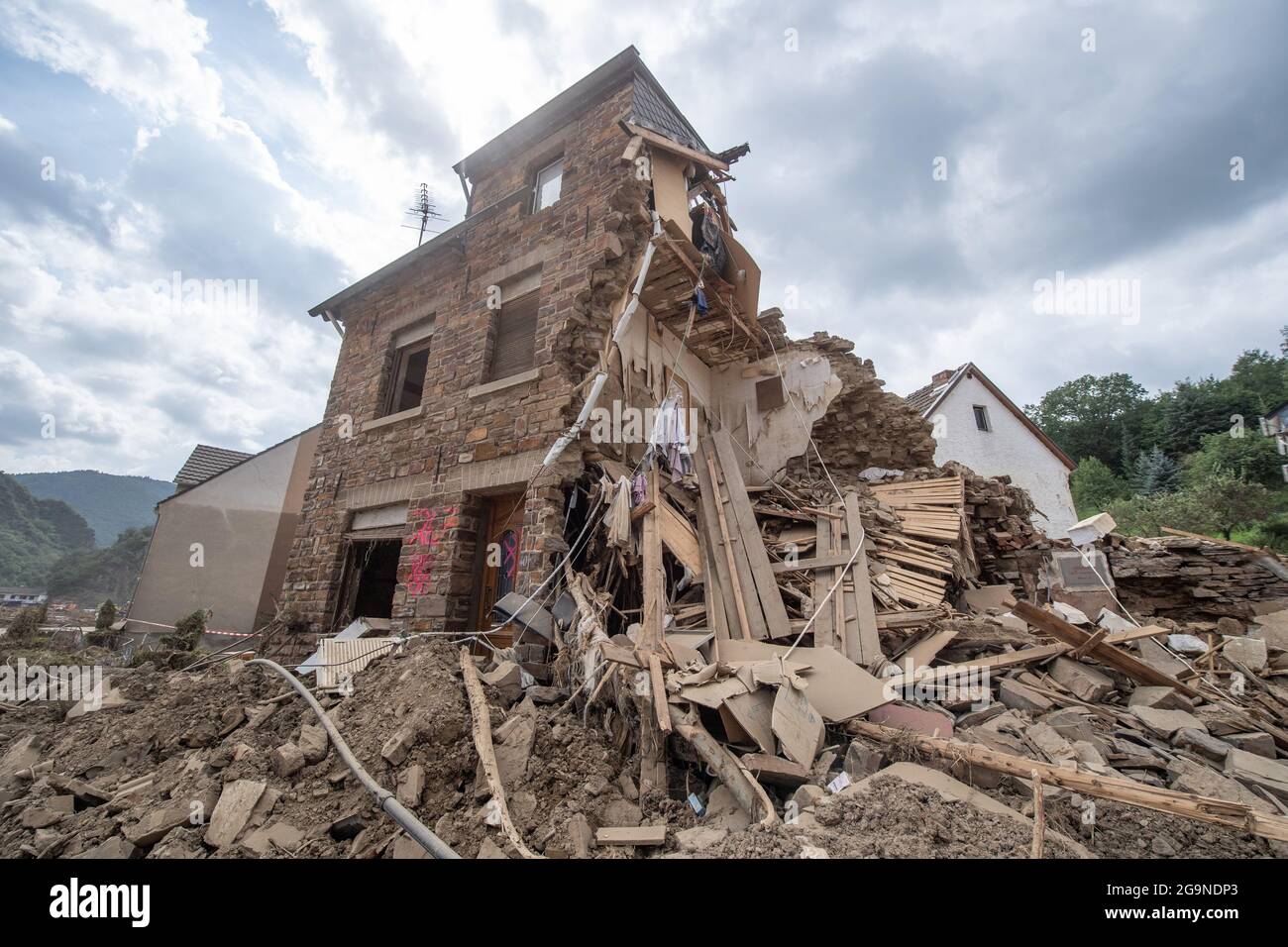 Altenahr, Germany. 27th July, 2021. A completely destroyed house at the ...