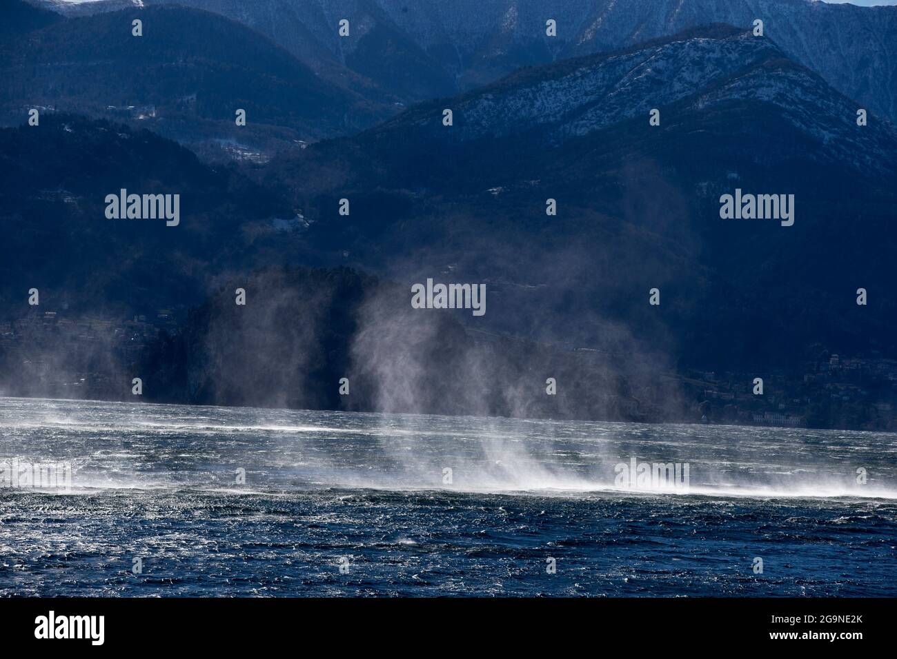 Varenna village, windy day, Como Lake, Lombardy, Italy, Europe Stock ...