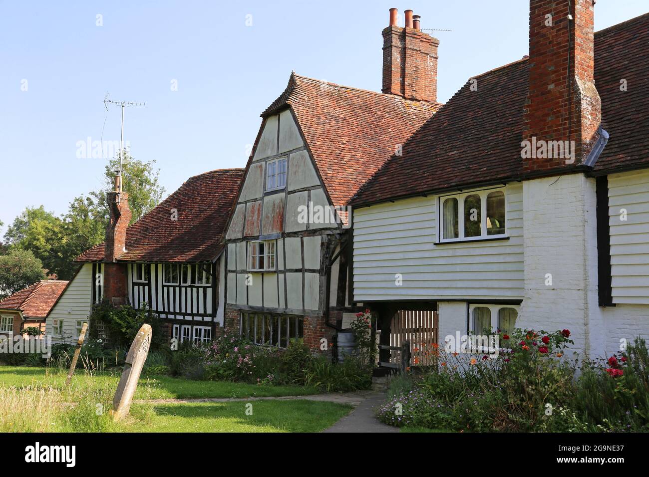 Parsonage House, Lych Gate and Pent House from the Churchyard, Smarden ...