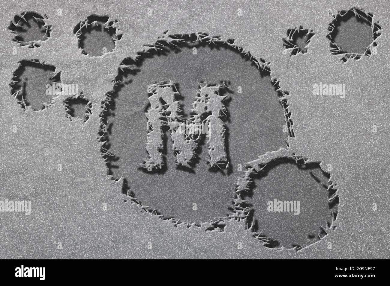 Vitamin M health Symbol, vitamin Concept, Folate, rugged, silver ...