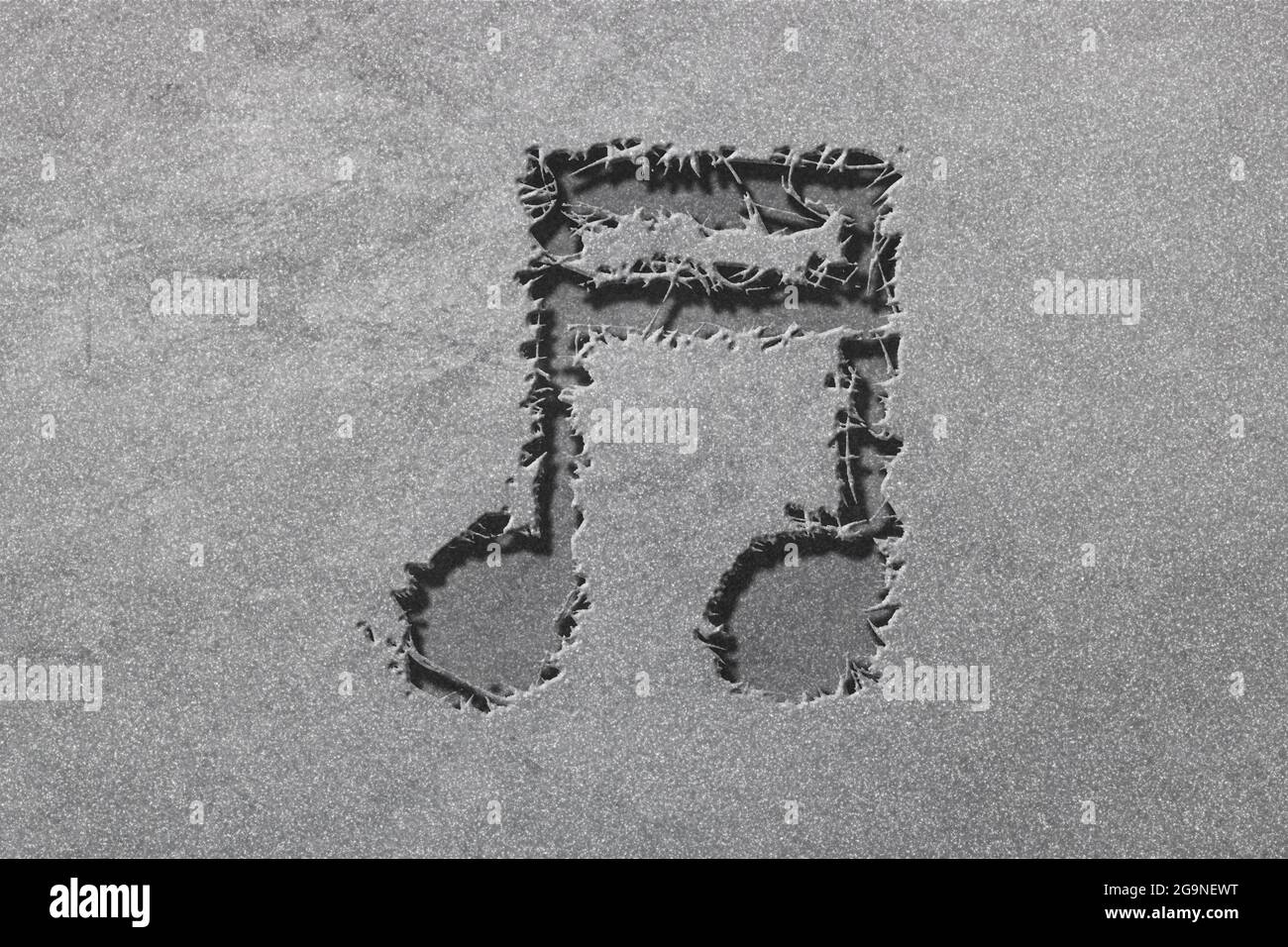 Beamed sixteenth note symbol, Music Background, rugged, silver ...