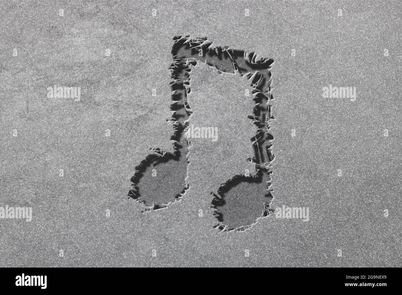 Beamed eighth note symbol, Music Background, rugged, silver background ...
