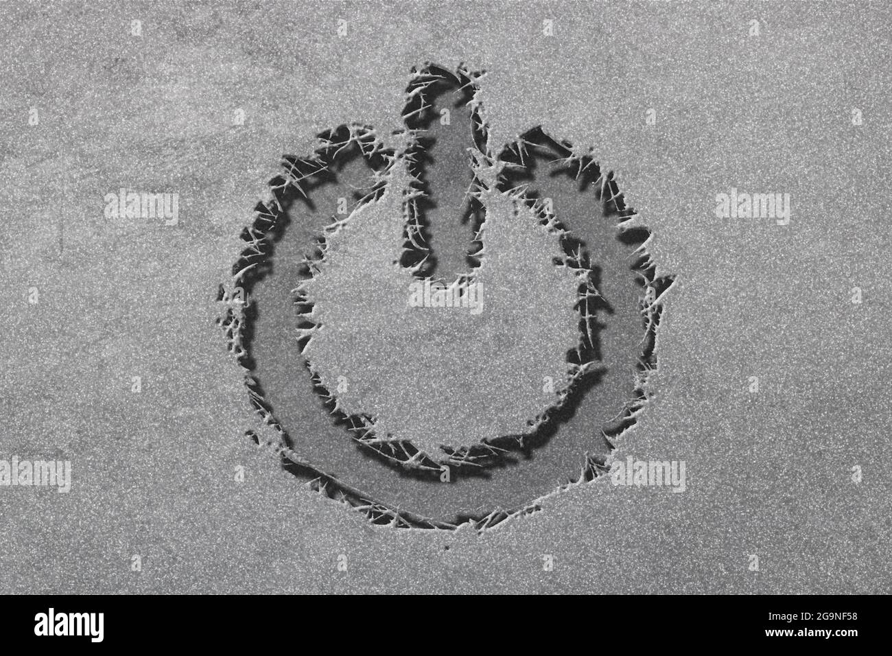 Power button sign, Power Button symbol, rugged, silver background Stock ...