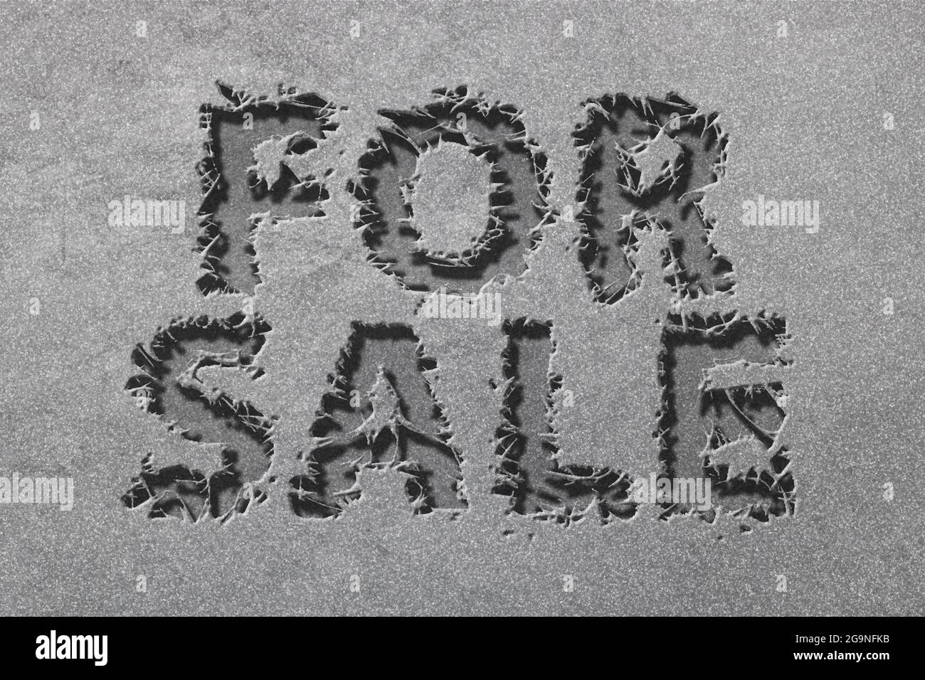 For Sale Sign, Real estate sign, rugged, silver background Stock Photo ...