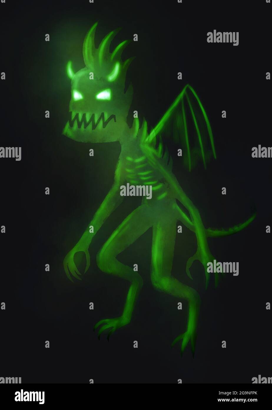 Chupacabra monster illustration Stock Photo - Alamy