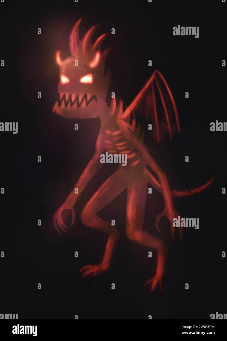 Chupacabra monster illustration Stock Photo - Alamy
