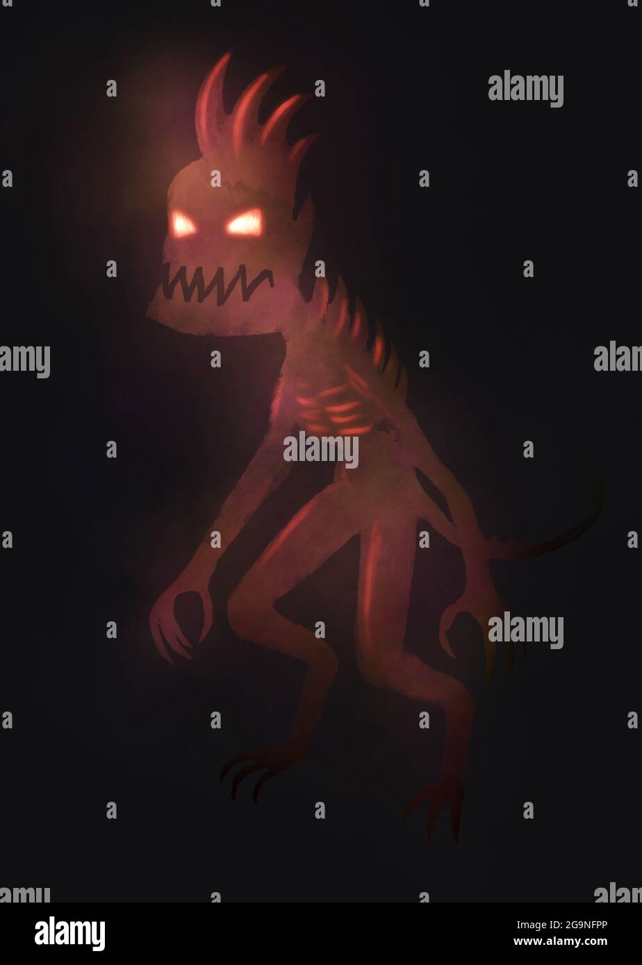 Chupacabra monster illustration Stock Photo - Alamy