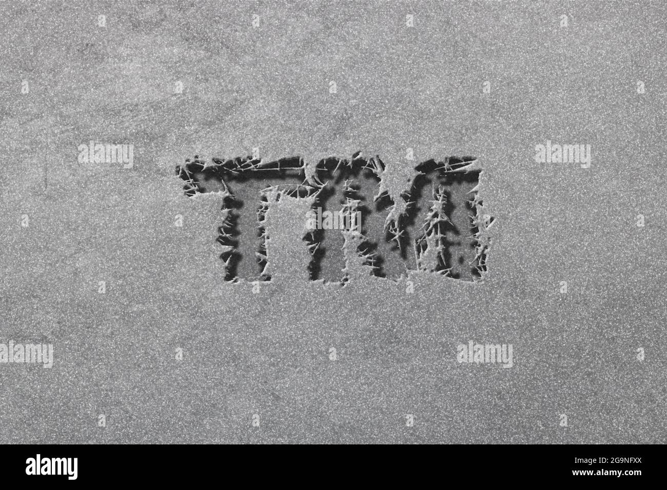 Trade Mark sign, Legal Identity, TM symbol, rugged, silver background ...