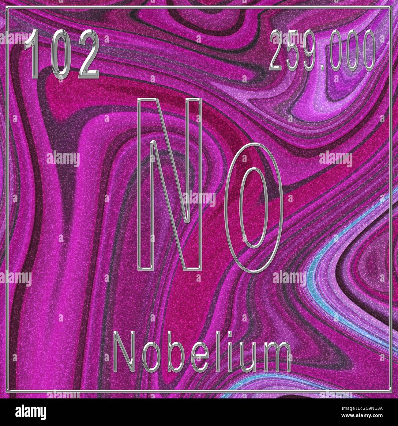 Nobelium chemical element, Sign with atomic number and atomic weight ...