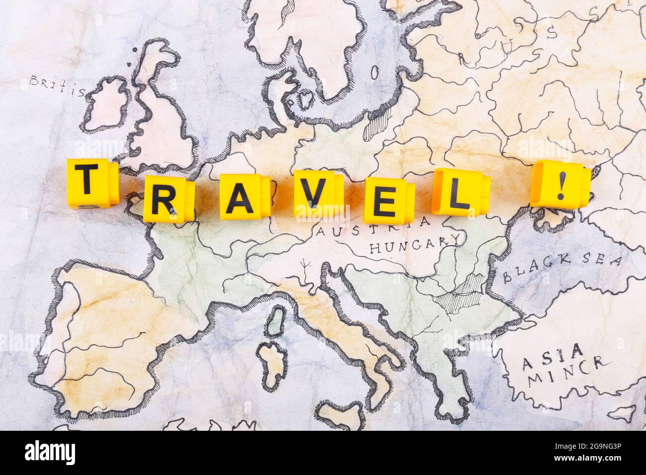 Decision to travel on World map background Stock Photo - Alamy