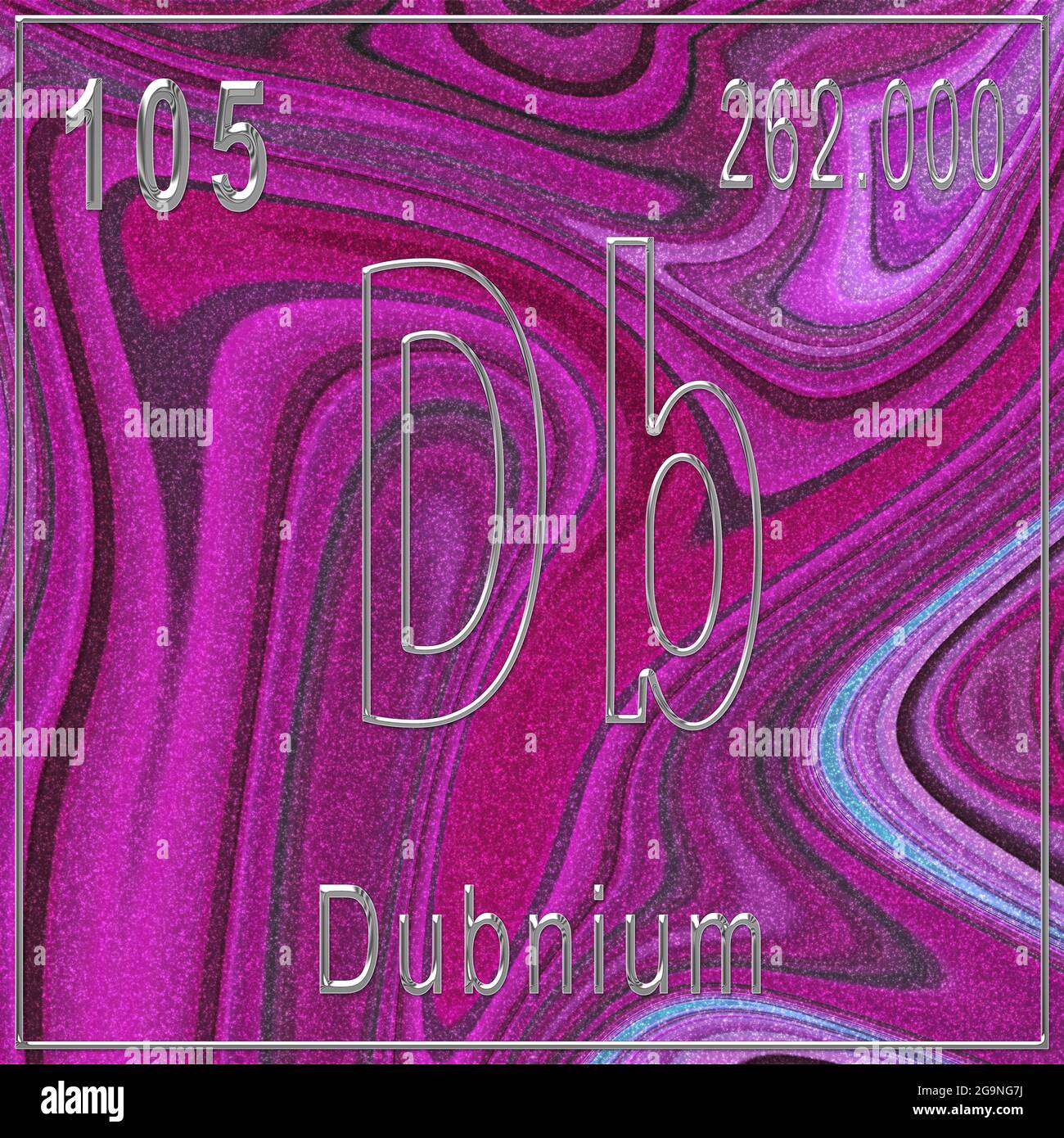 Dubnium chemical element, Sign with atomic number and atomic weight ...