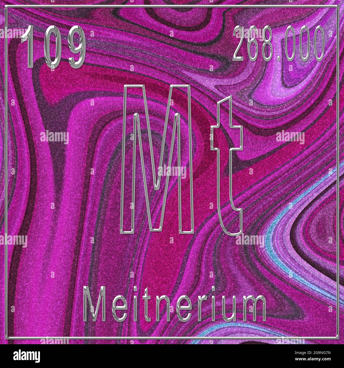 Meitnerium chemical element, Sign with atomic number and atomic weight ...