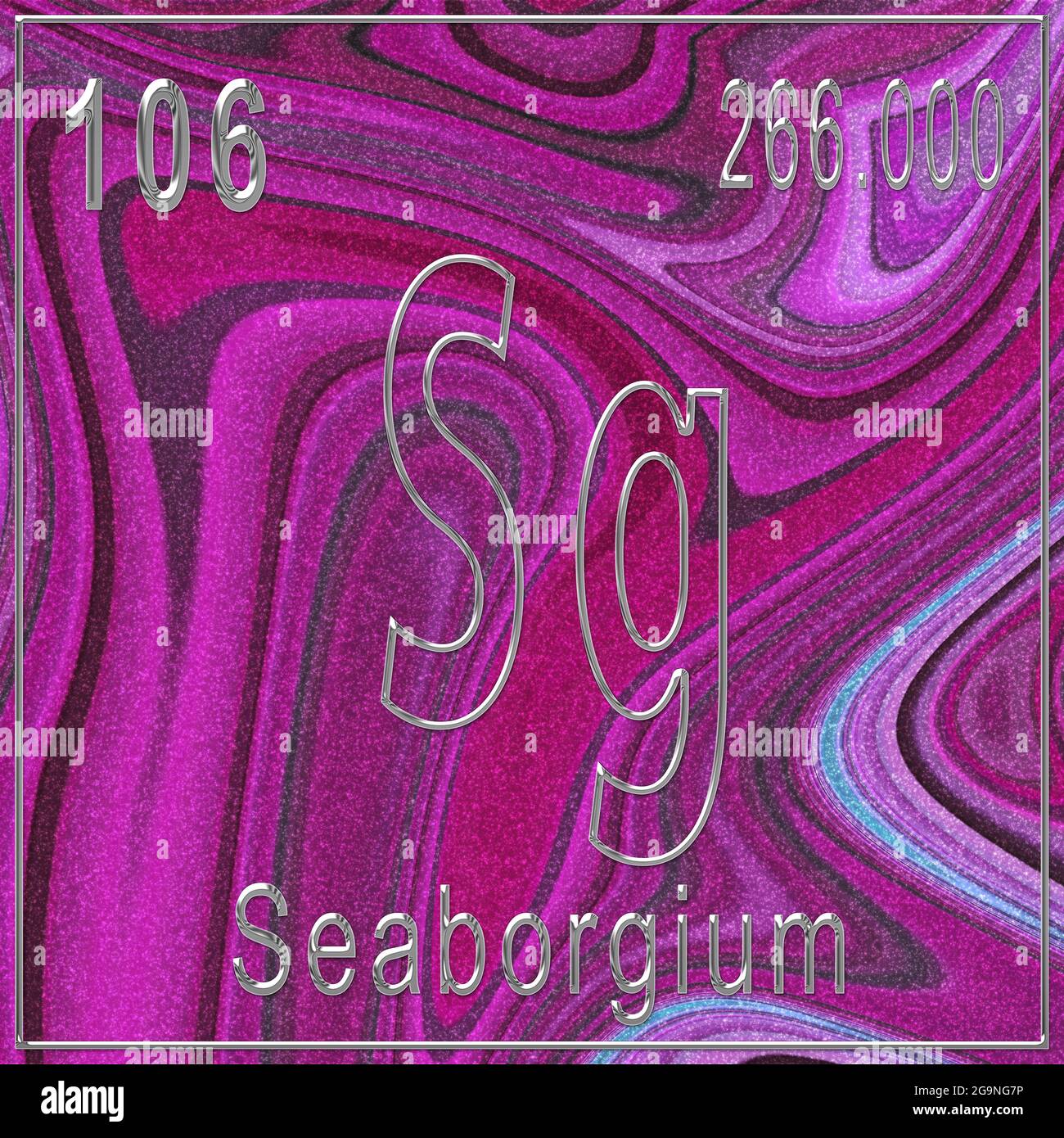 Seaborgium chemical element, Sign with atomic number and atomic weight ...