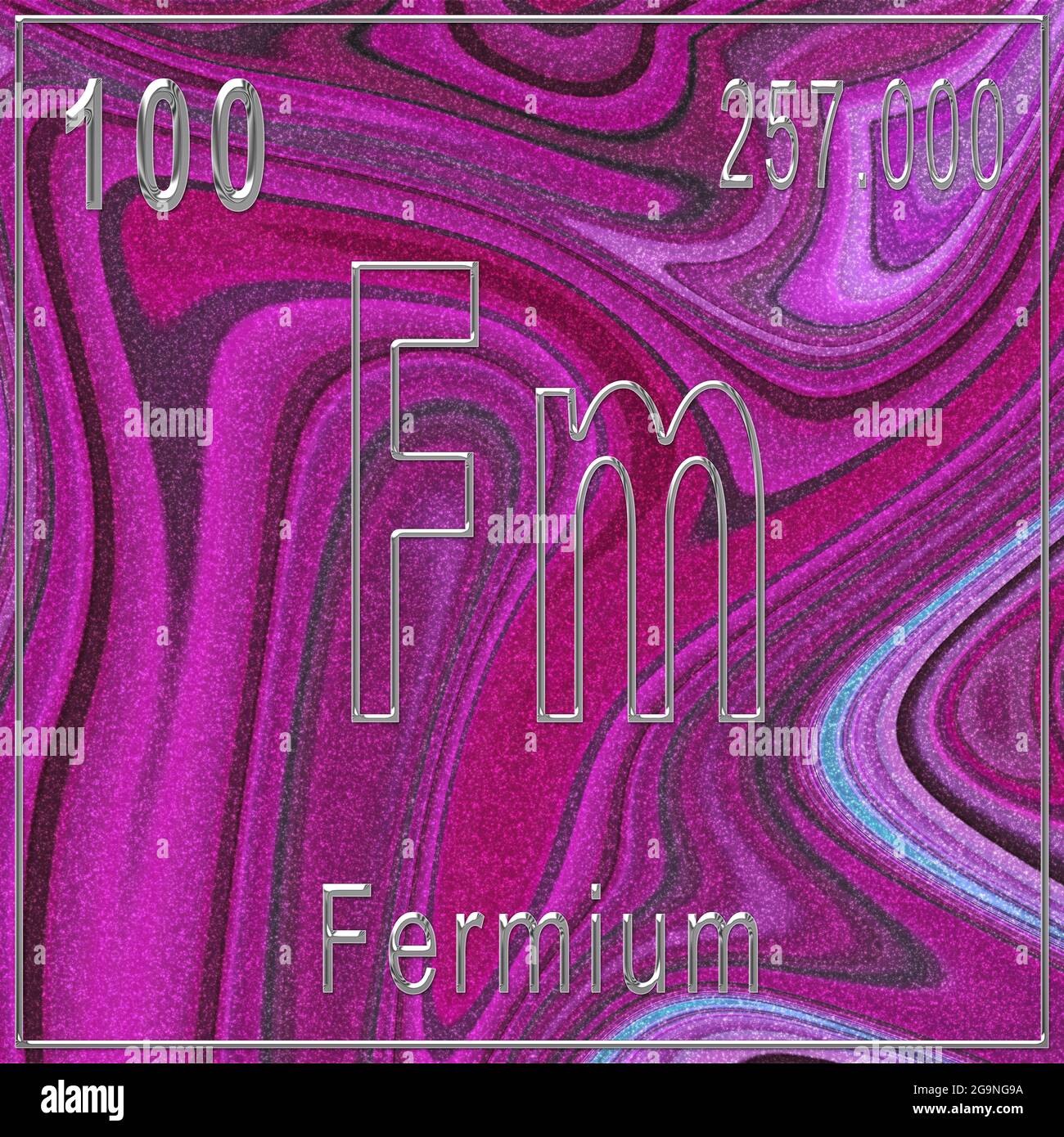 Fermium chemical element, Sign with atomic number and atomic weight ...