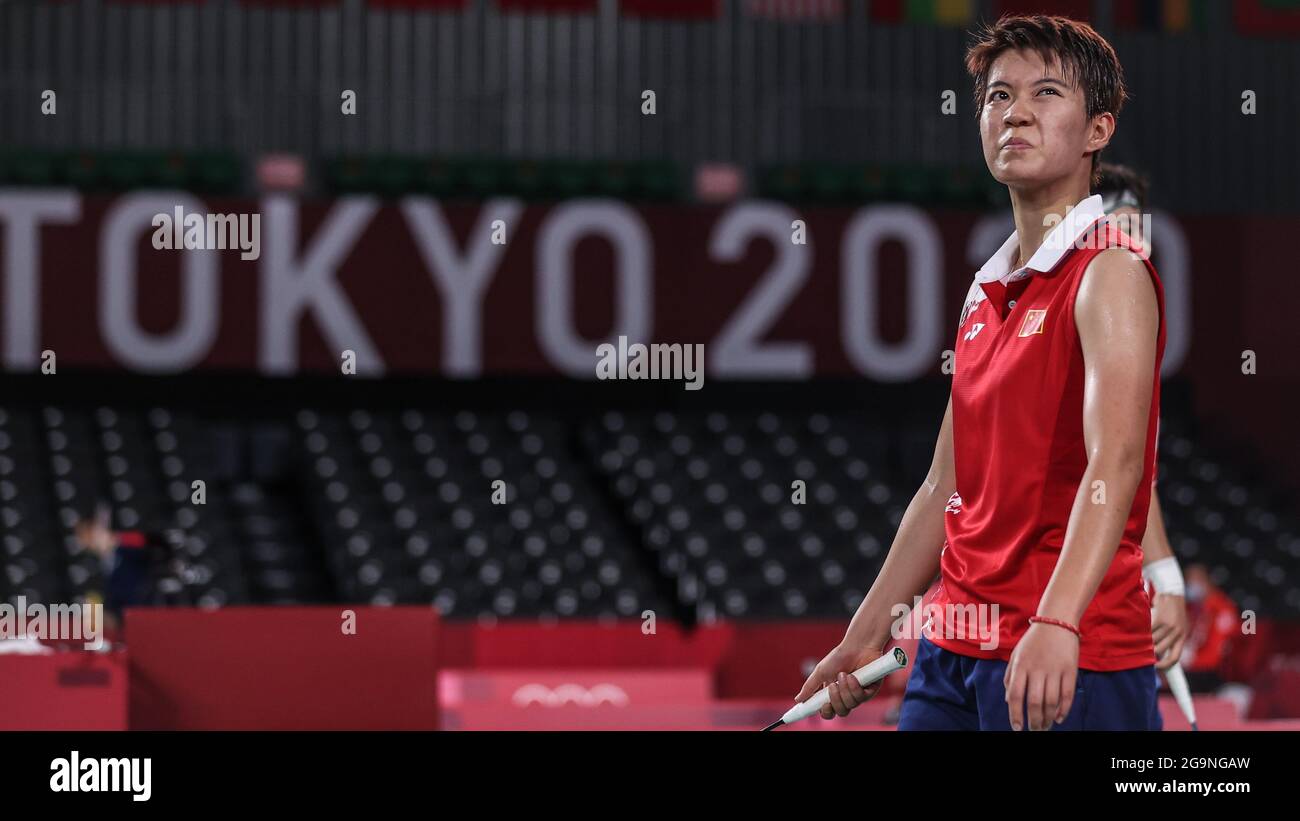 Tokyo, Japan. 27th July, 2021. Du Yue /Li Yinhui of China compete ...