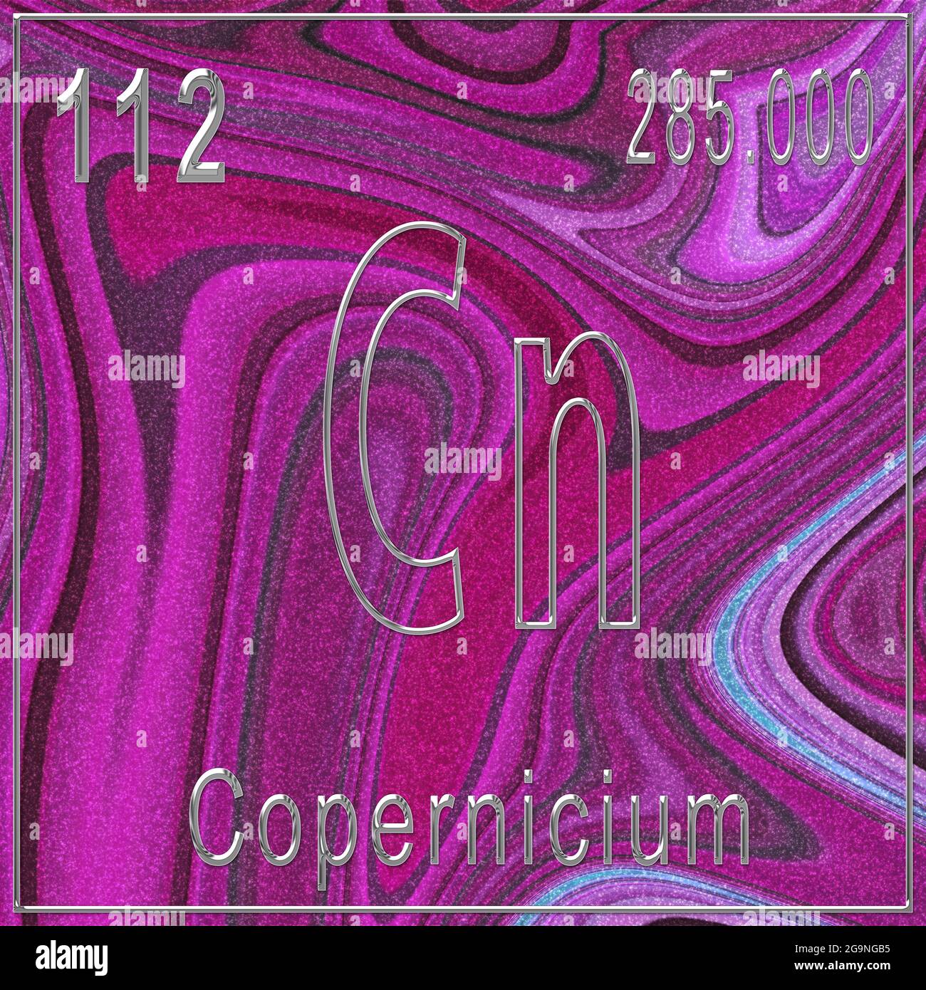 Copernicium chemical element, Sign with atomic number and atomic weight ...