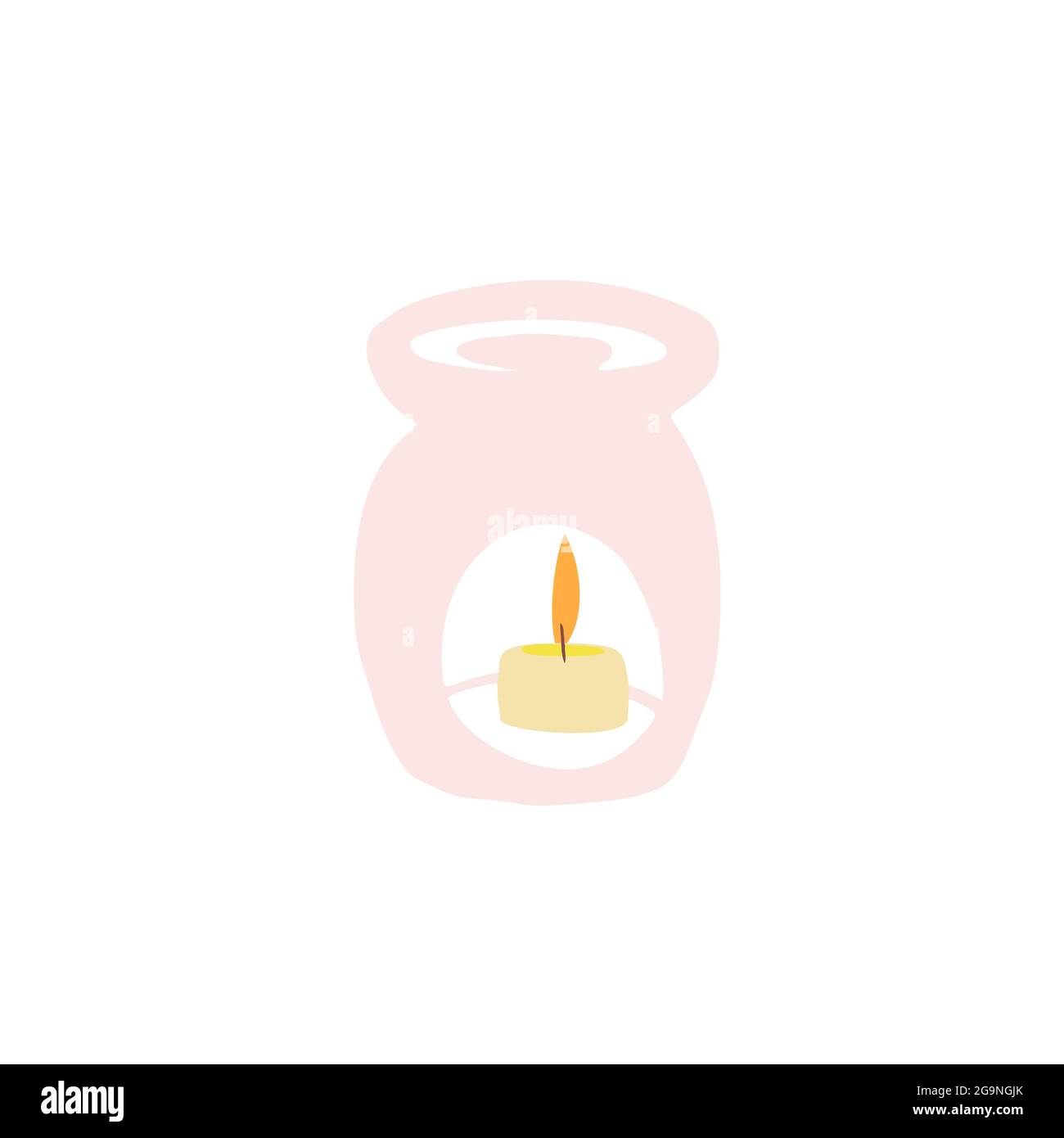 Aroma lamp with candle illustration in flat style Stock Vector Image ...