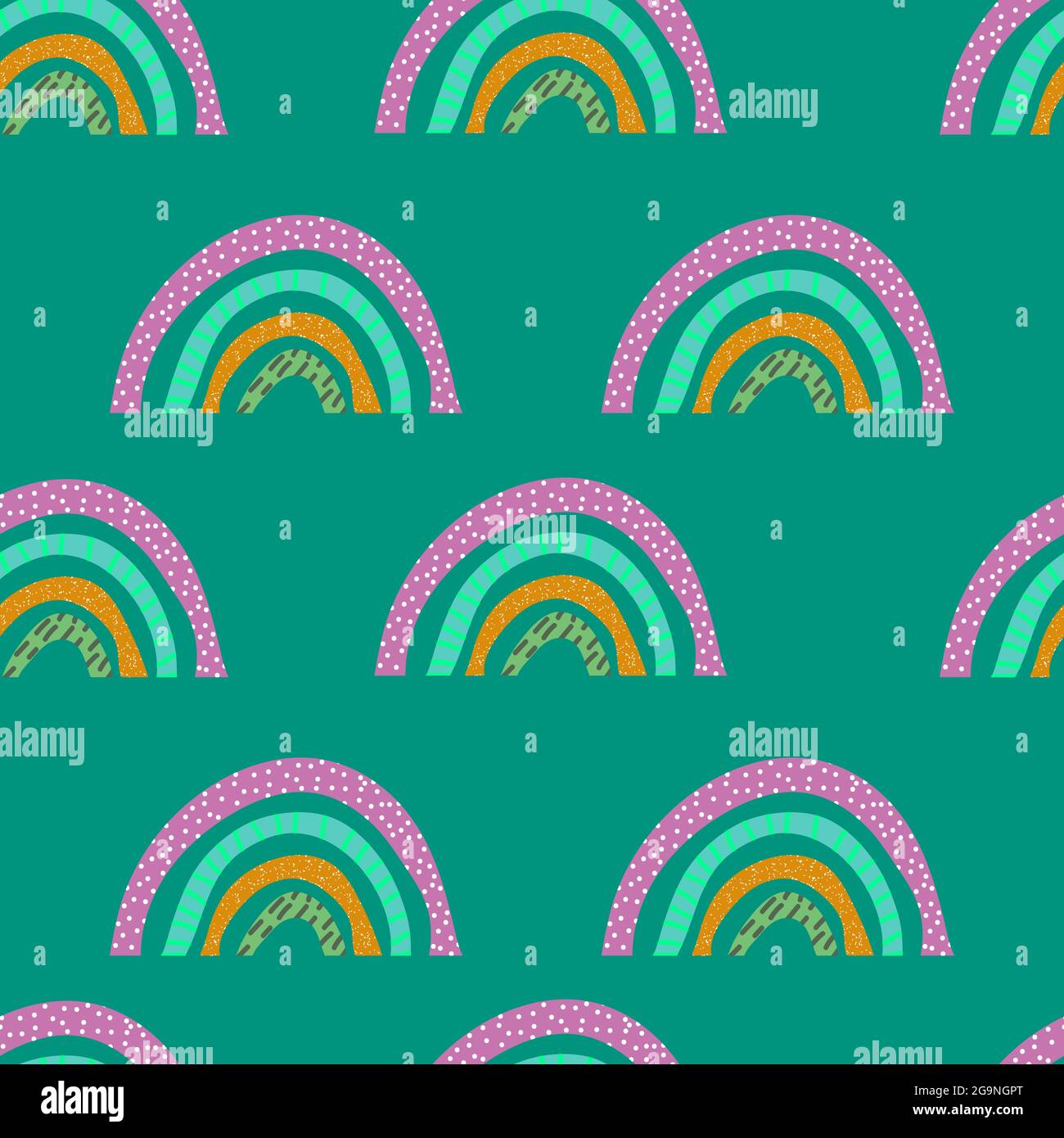 Seamless boho pattern with rainbows for textiles and fabrics ...