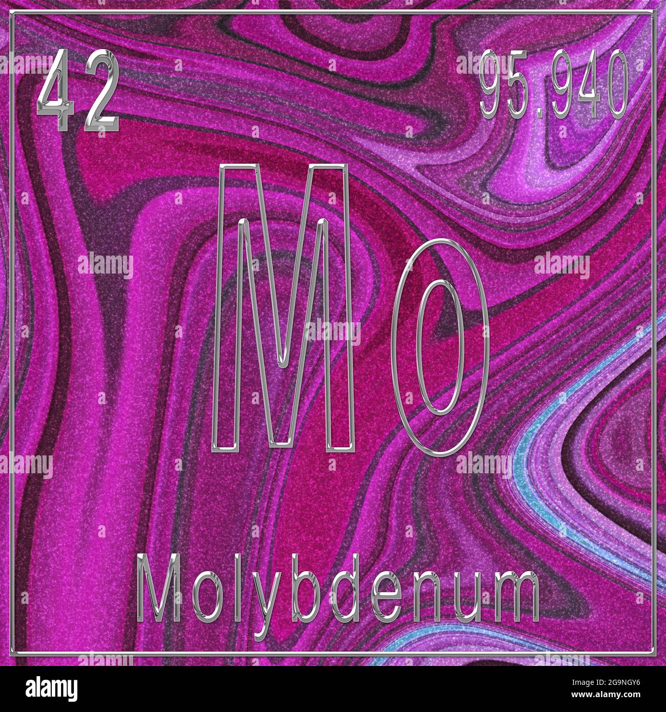Molybdenum chemical element, Sign with atomic number and atomic weight ...