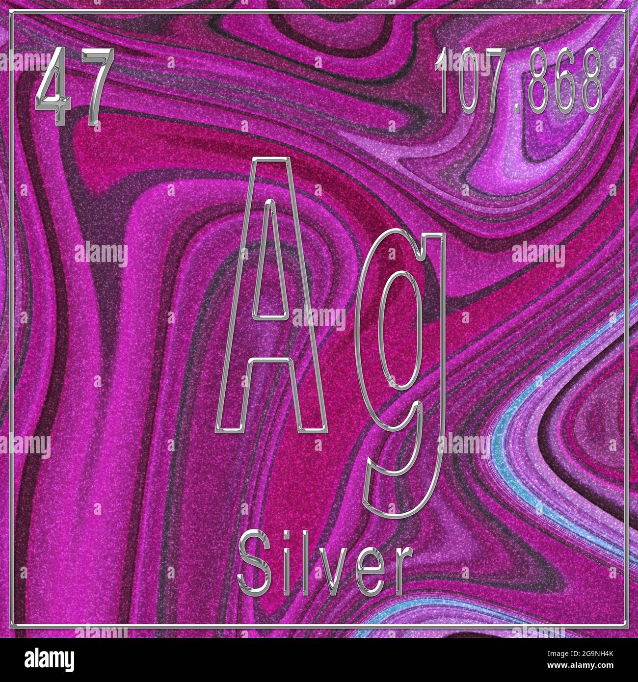 Silver chemical element, Sign with atomic number and atomic weight ...