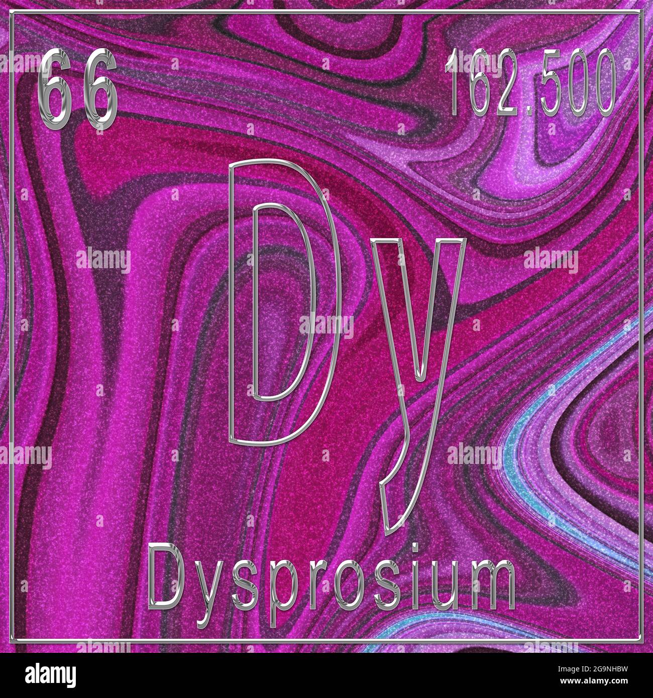 Dysprosium chemical element, Sign with atomic number and atomic weight ...