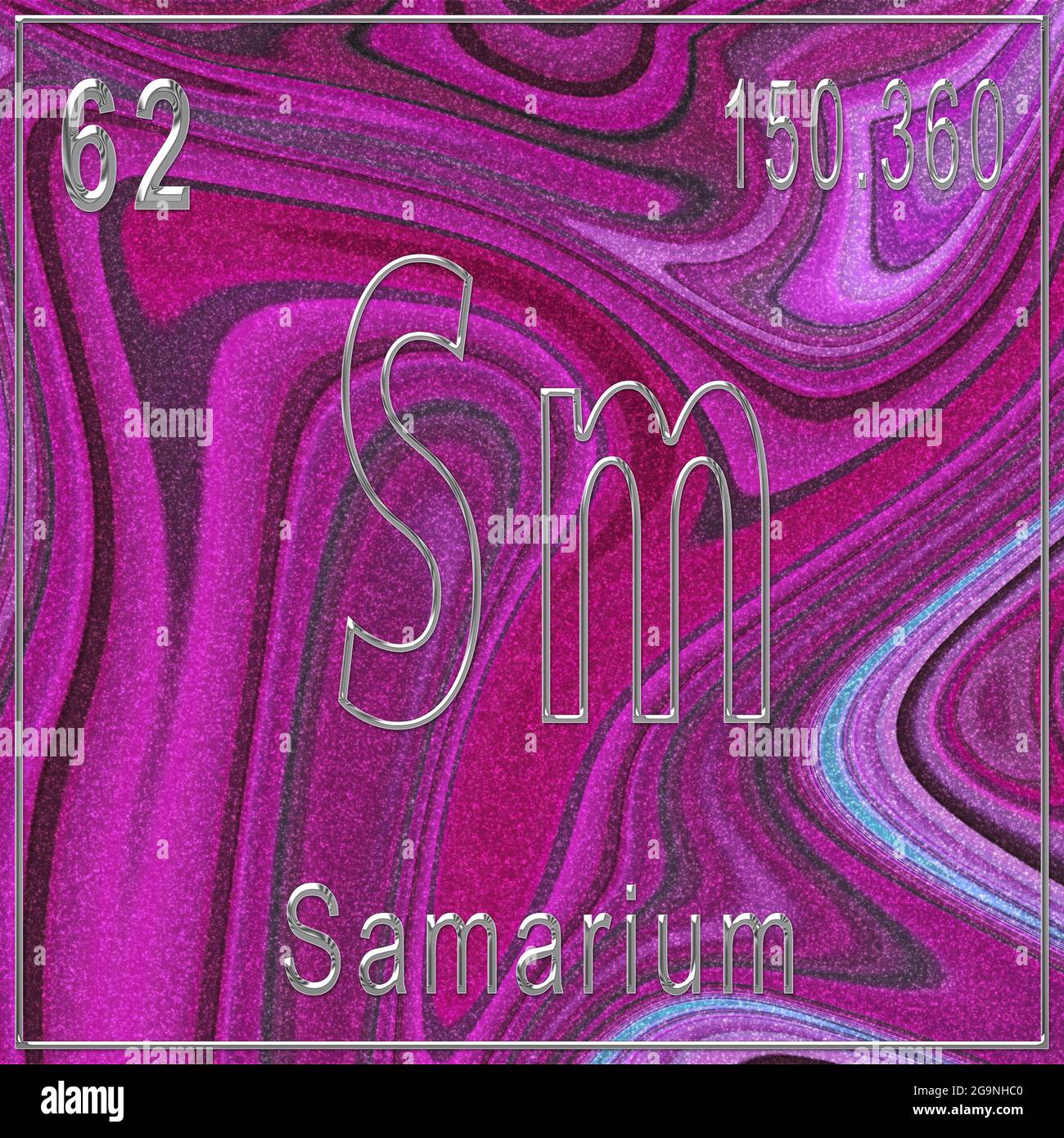 Samarium chemical element, Sign with atomic number and atomic weight ...