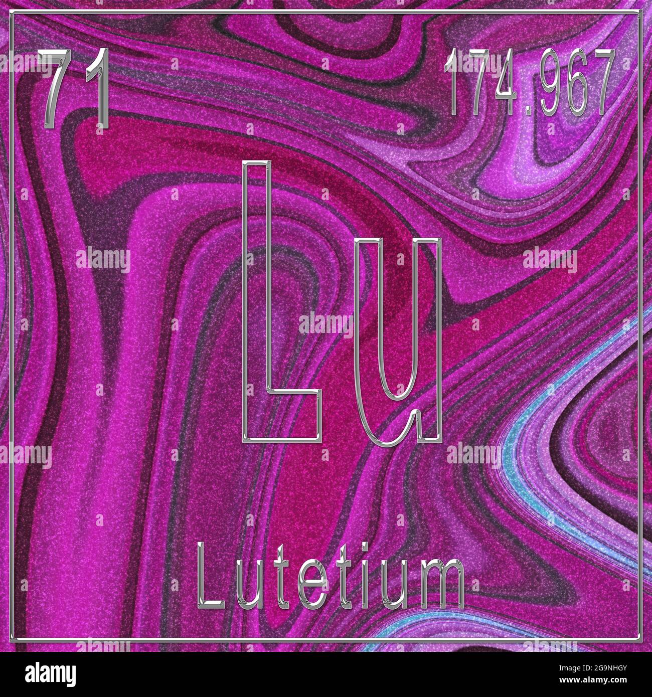 Lutetium chemical element, Sign with atomic number and atomic weight ...