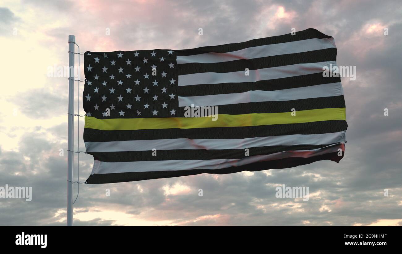Thin Yellow Line American Flag - a sign to honor and respect American ...