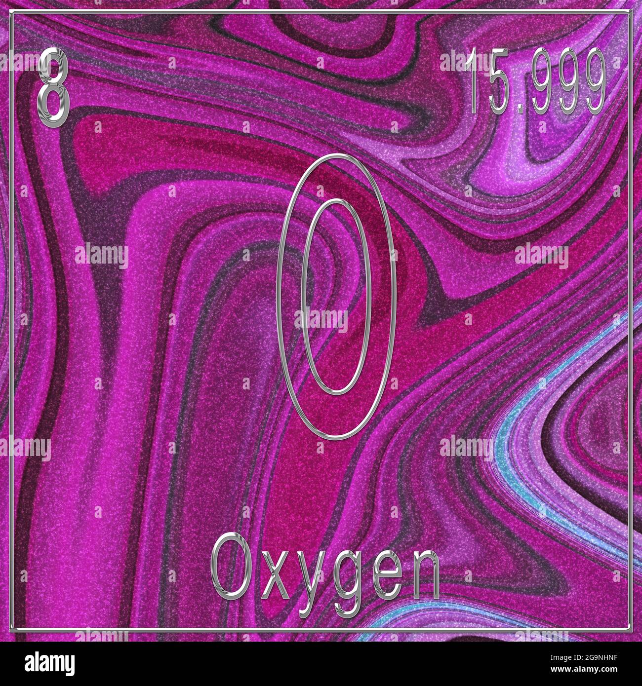 Oxygen chemical element, Sign with atomic number and atomic weight ...