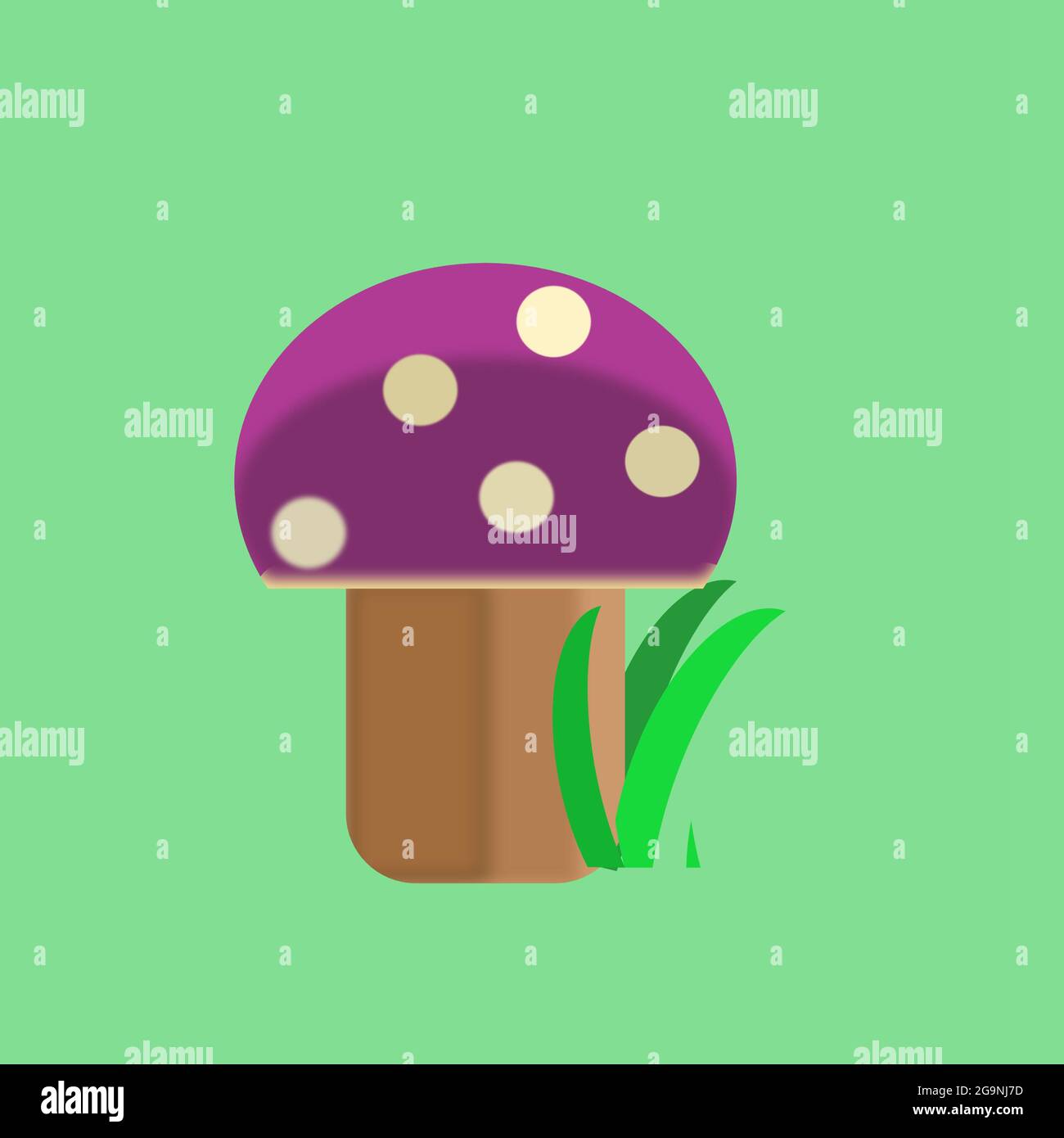 Violet mushroom in the green background Stock Photo - Alamy