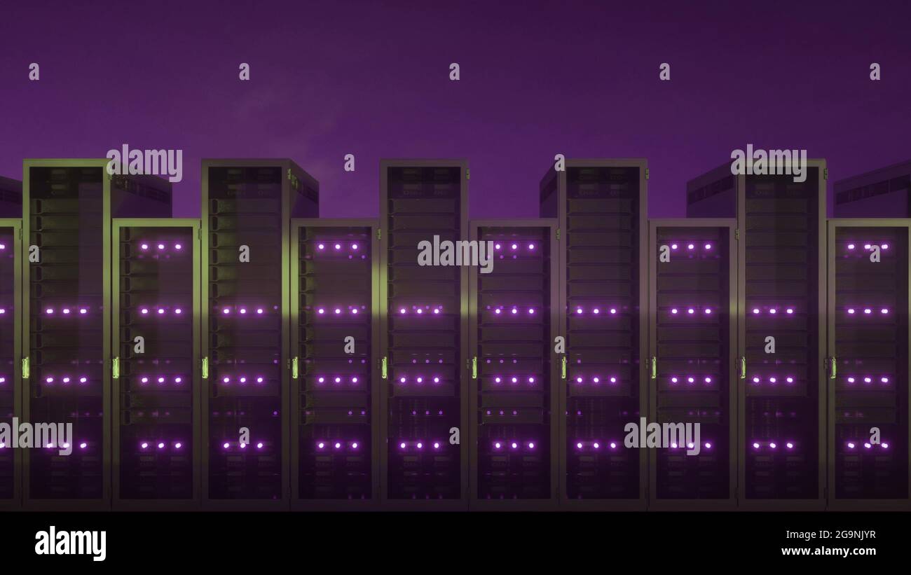 Data center with endless servers. 3d rendering Stock Photo - Alamy