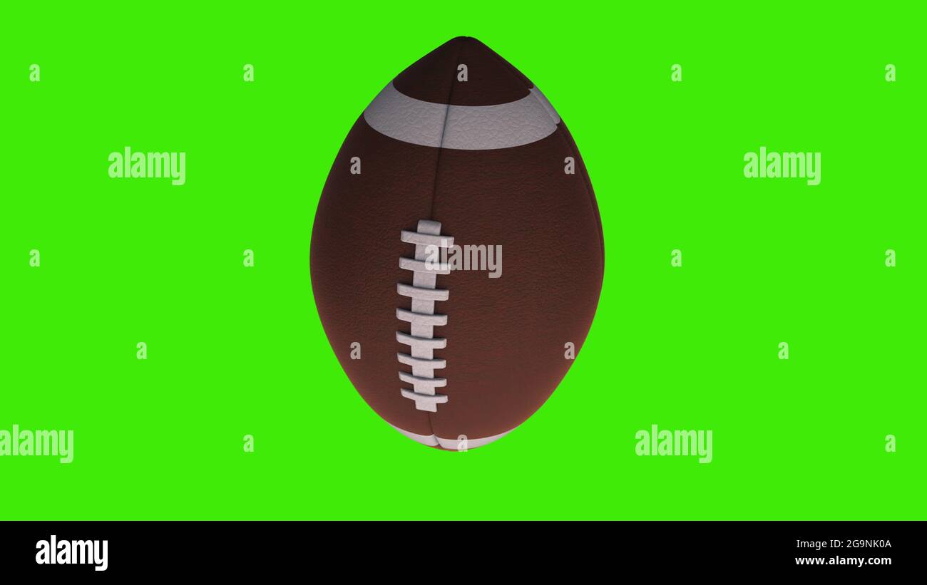 Rugby ball spinning on a green screen. 3d rendering Stock Photo - Alamy