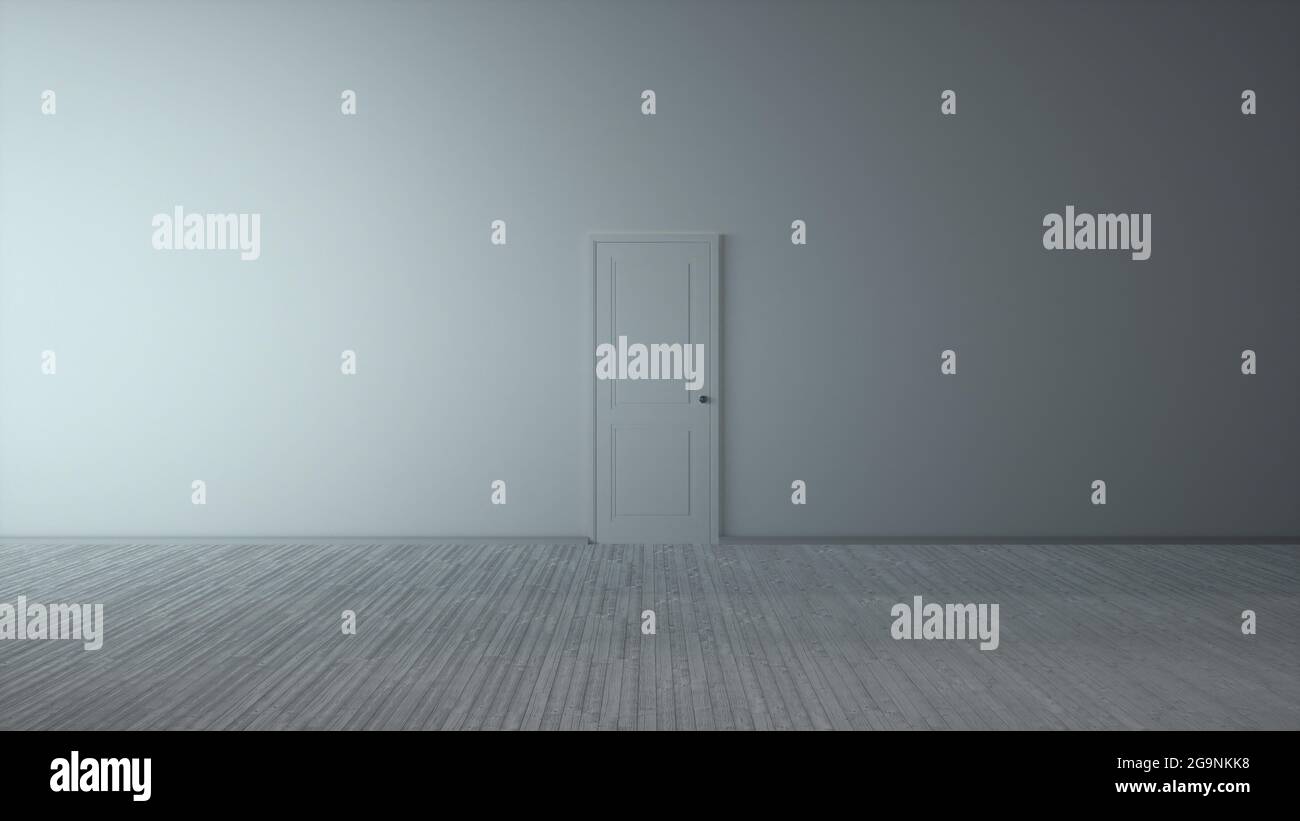 Classic design door, abstract empty white interior background. 3d ...