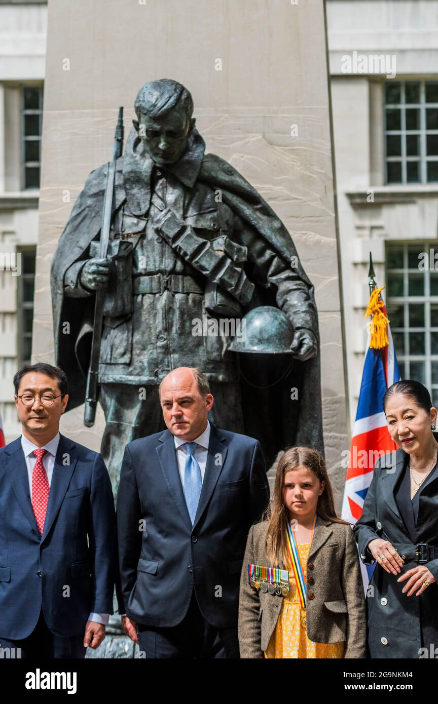 London, UK. 27th July, 2021. Brooke Morris, 9, great Granddaughter of ...